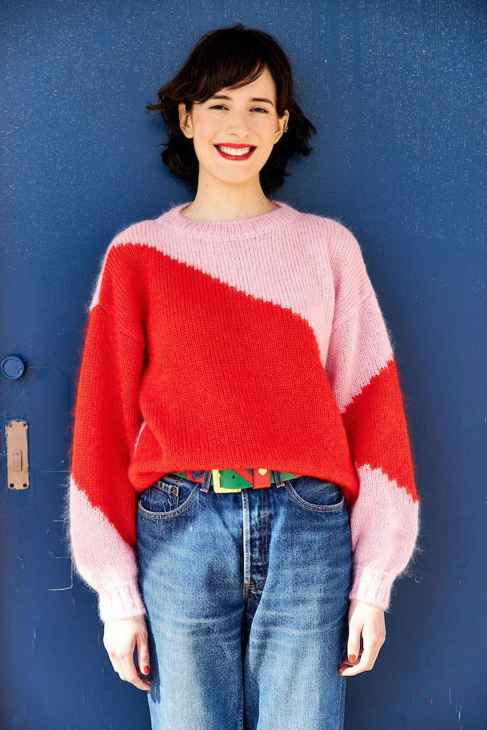 Kika sweater pink / red - Mohair sweater